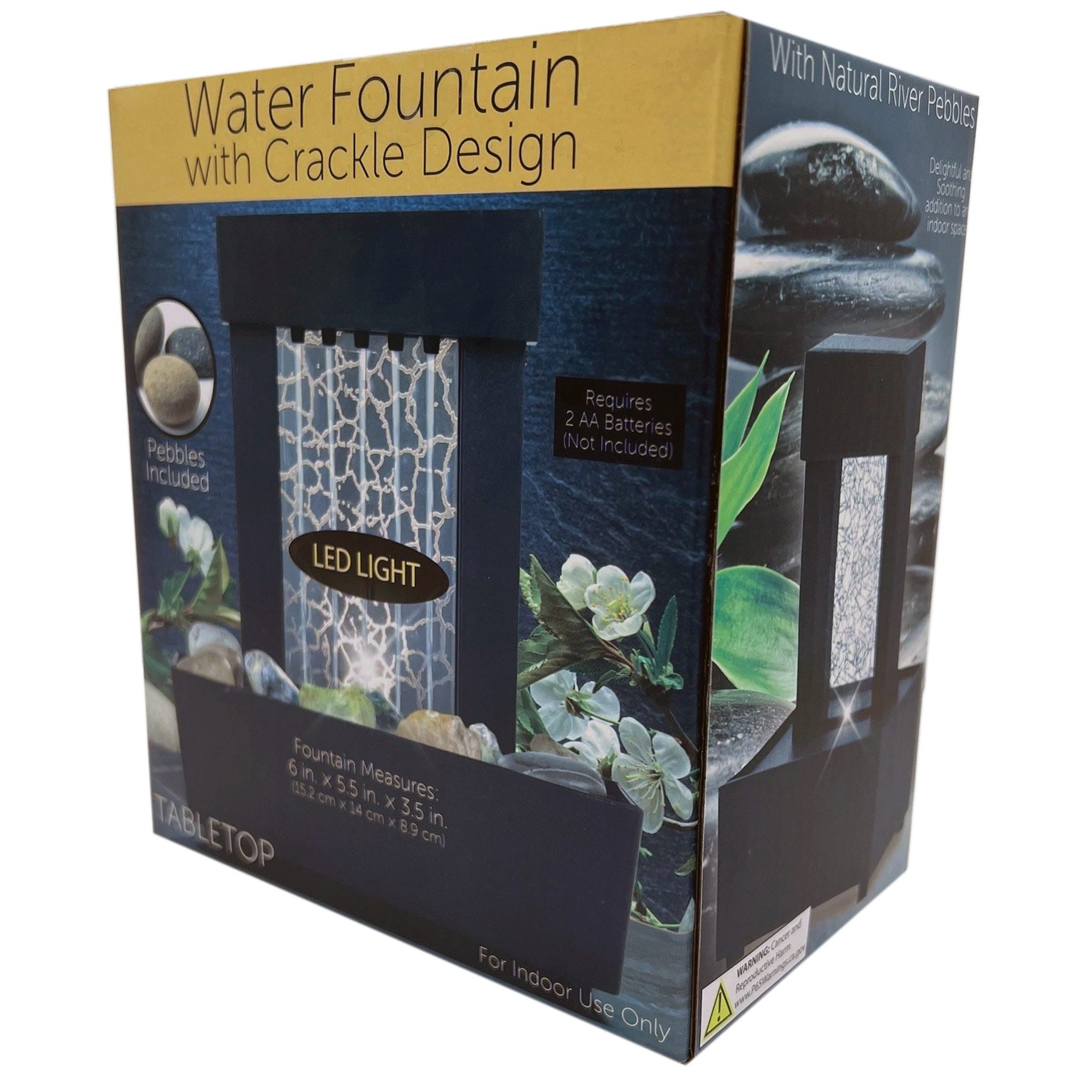 battery- operated water fountain with crackle design stones included ...