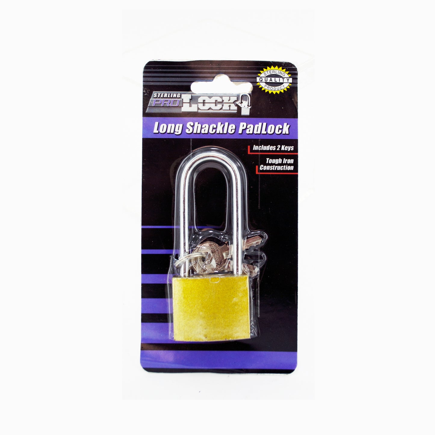 iron long shackle padlocks - 3 keys -- 20 per box – Dollaritem.com