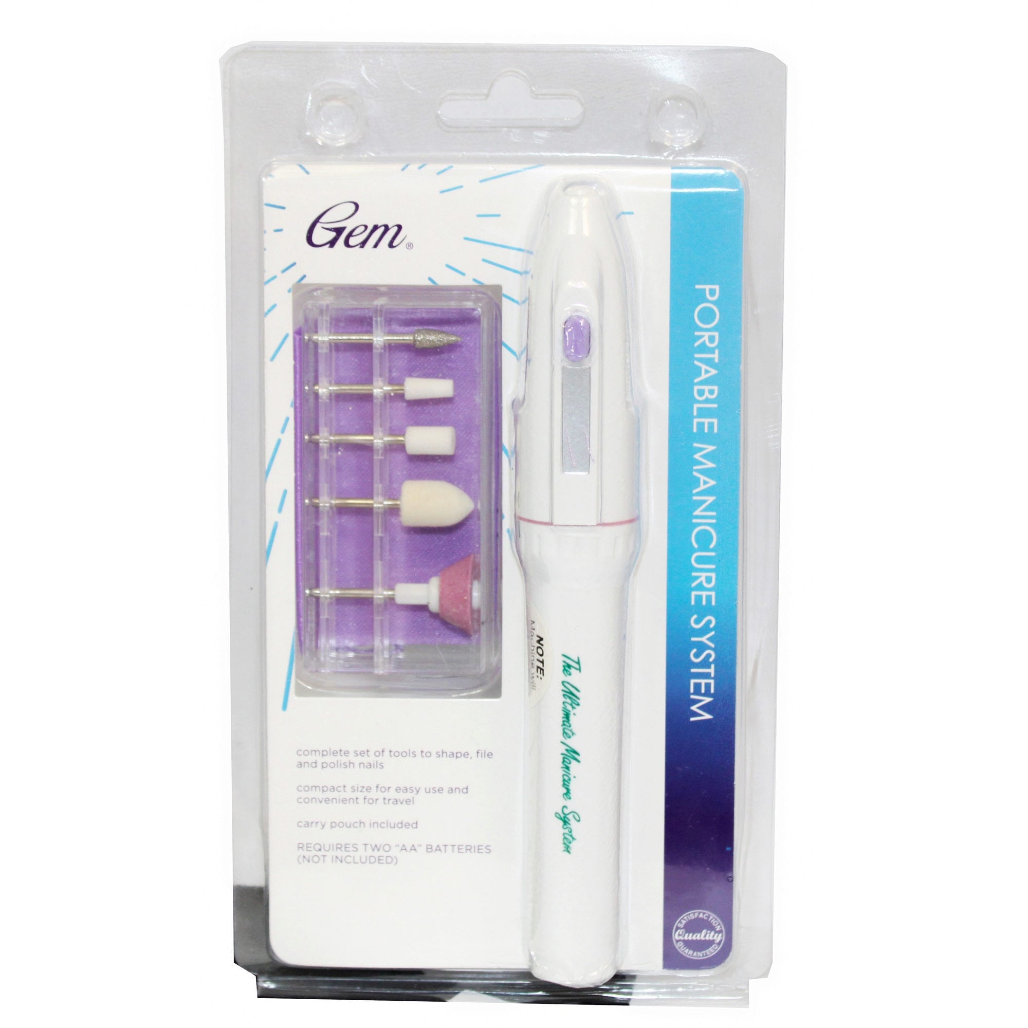 gem battery operated nail buffer set with 5 attachments -- 8 per box ...