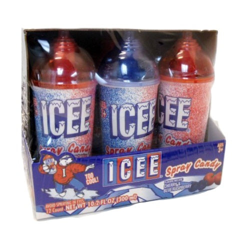 icee spray candy cherry blue raspberry -- 12 per box – Dollaritem.com